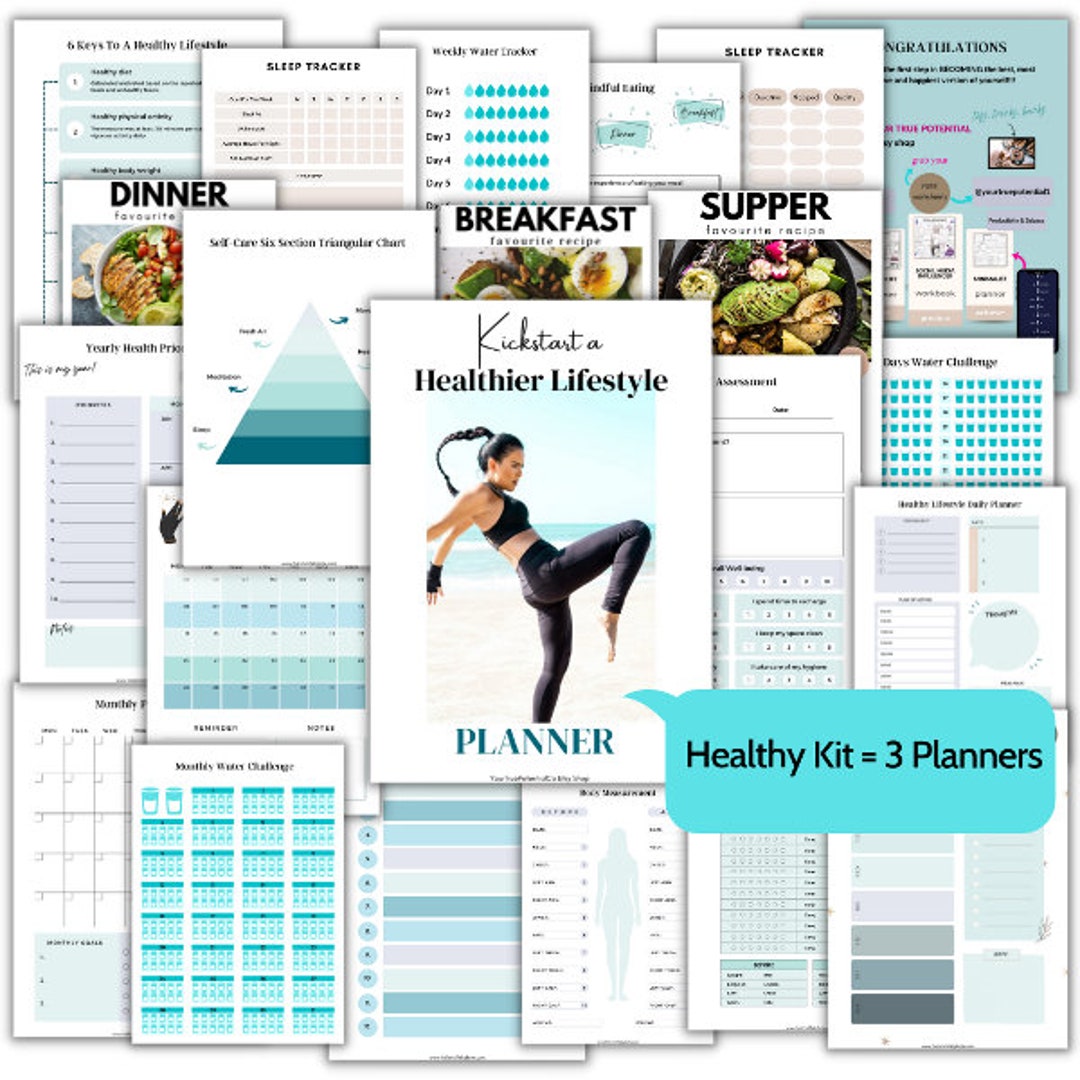 Healthy Lifestyle Planner Workout Planner Healthy Lifestyle - Etsy
