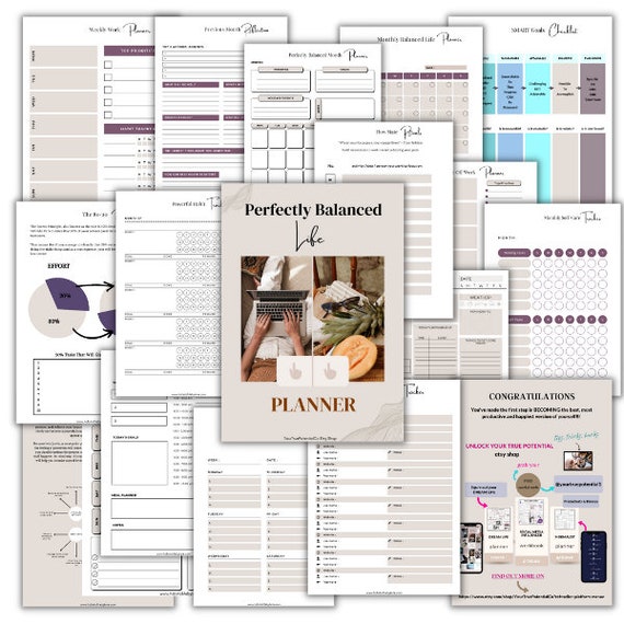 Daily Life Planner Balanced Life Plan Goal Setting Work - Etsy