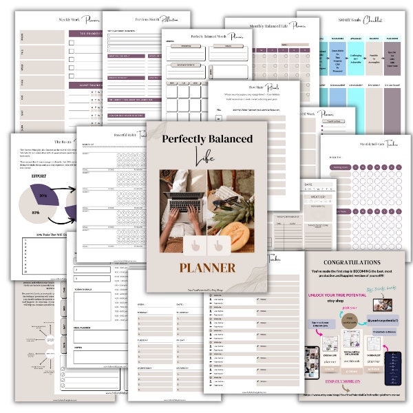 Daily Life Planner, Balanced Life Plan, Goal Setting, Work From Home ...