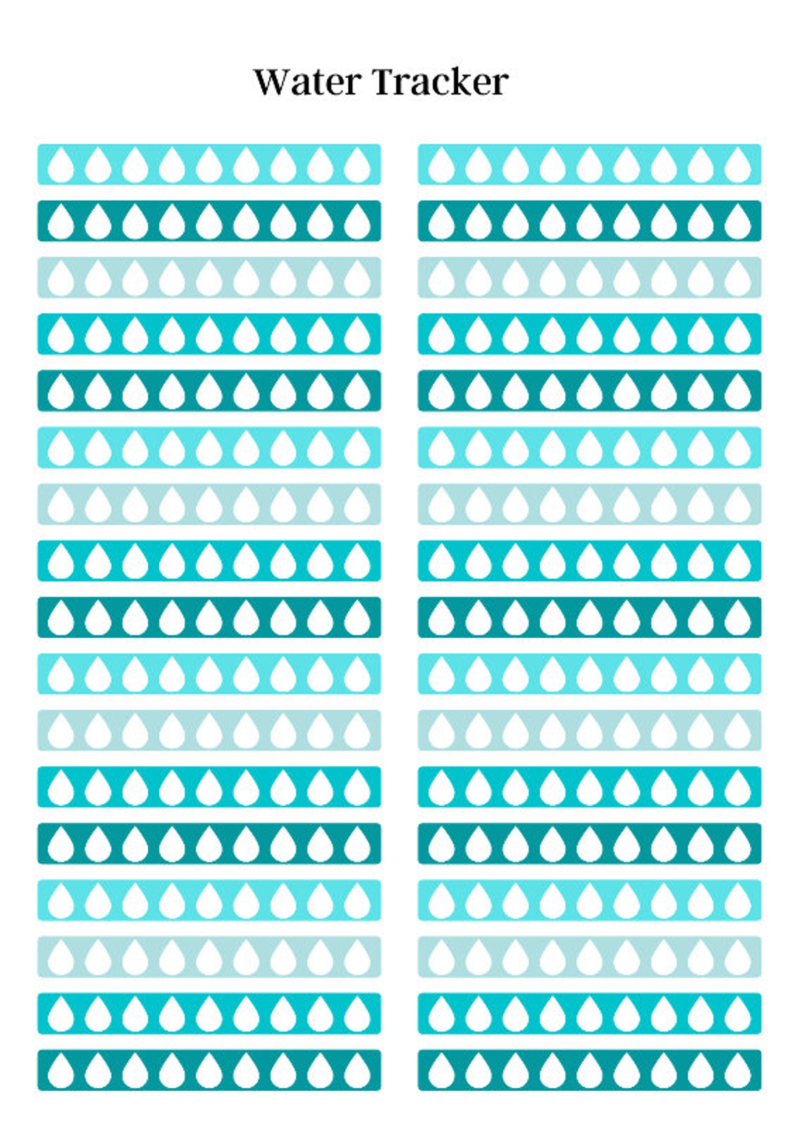 Water Tracker, Water Intake Tracker, Weekly Routine, Water Bottle ...