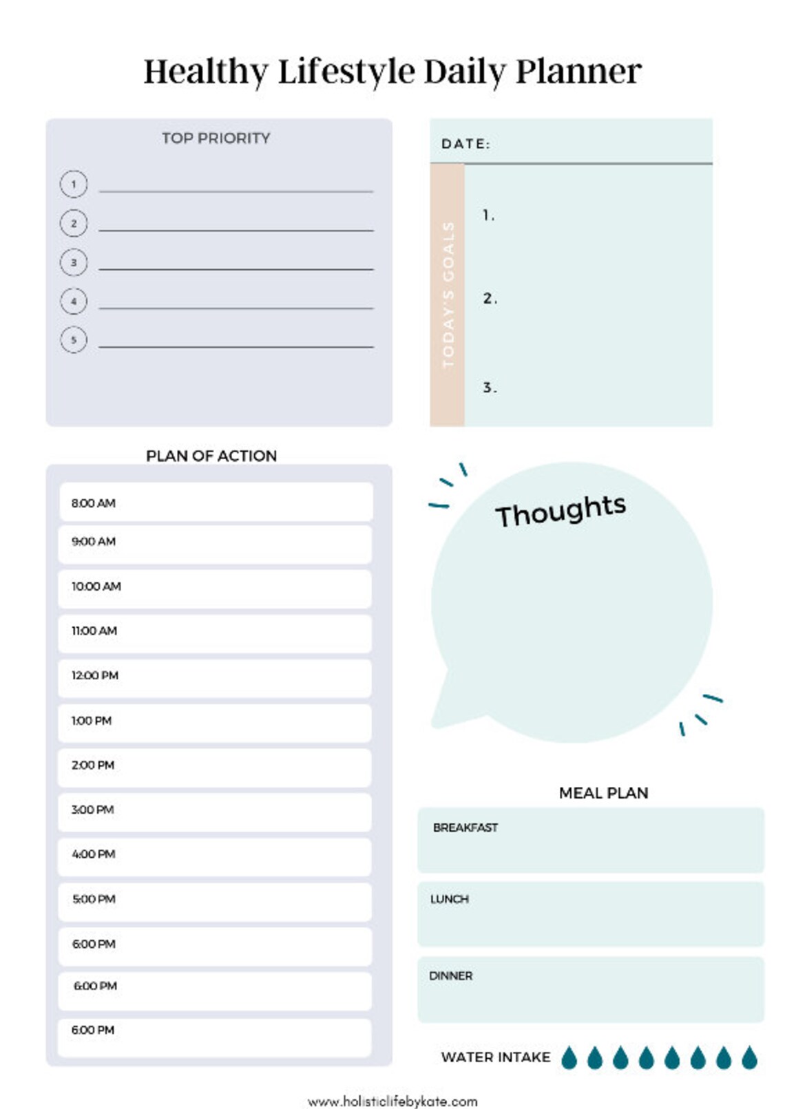 Healthy Lifestyle Planner Workout Planner Healthy Lifestyle - Etsy