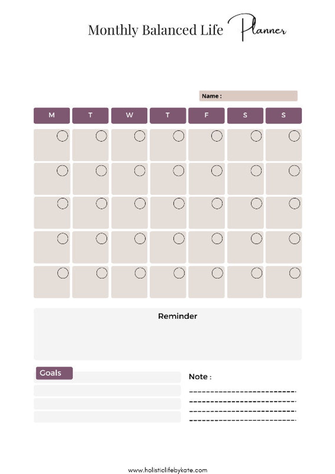 Daily Life Planner, Balanced Life Plan, Goal Setting, Work From Home ...