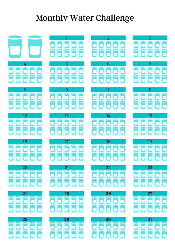 Water Tracker, Water Intake Tracker, Weekly Routine, Water Bottle ...