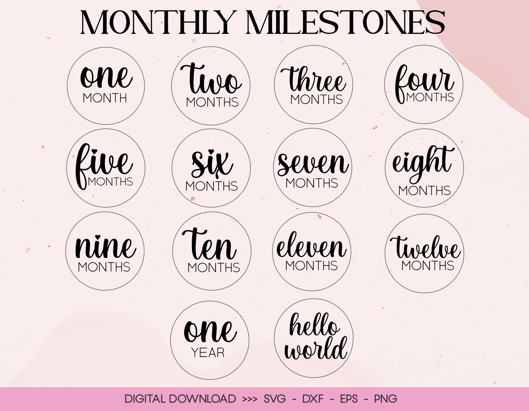 Baby Monthly Milestone Svg Baby Monthly Milestone Rounds SVG - Etsy