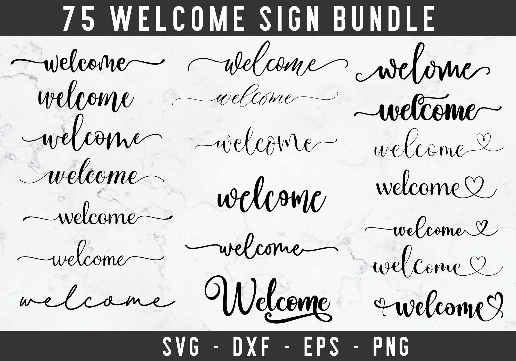 Welcome Sign SVG Bundle: Farmhouse Style, Home Decor (commercial Use ...