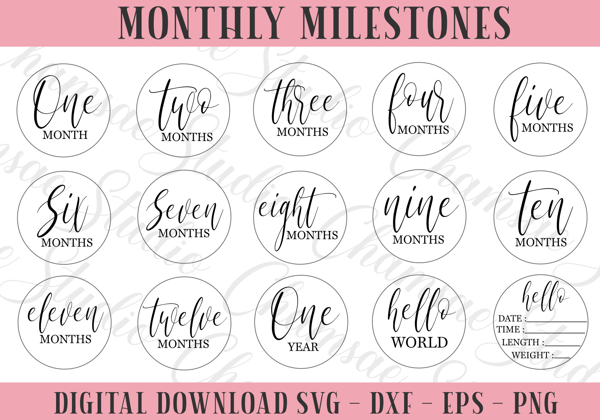 Baby Milestone Svg Milestone Disc Svg Baby Announcement Svg - Etsy UK