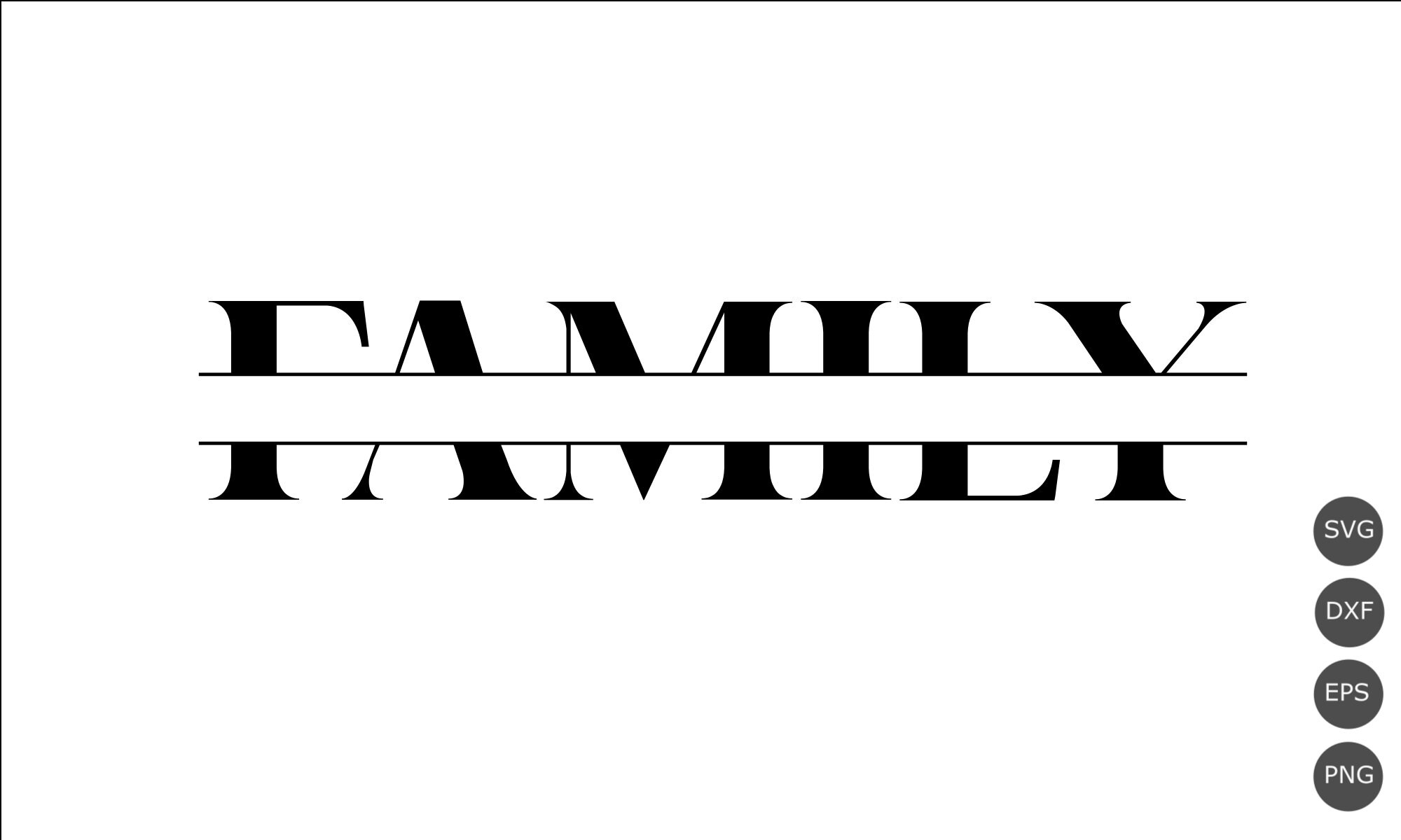 Family Split Name Frame SVG: Customizable Sign Cut Files - Etsy