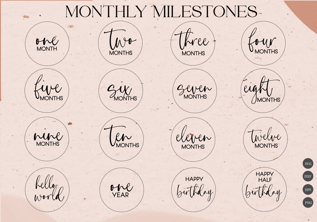 Baby Milestone Rounds Svg, ,hello World Svg , Birth Stats Svg , Baby ...