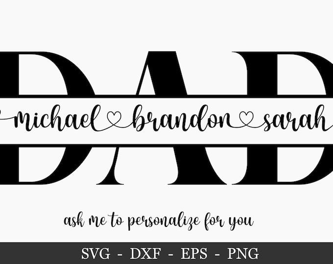 DAD Split Monogram svg, Daddy svg, Pop svg, Papa svg, Papi svg, Papa ...