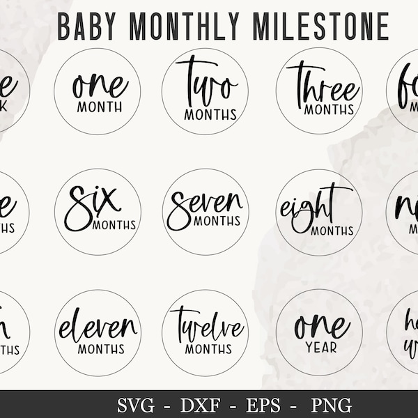 Baby Monthly Milestone Svg - Etsy