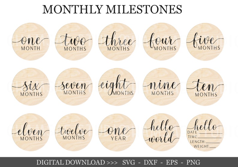 15 Baby Monthly Milestone Svg Bundle Baby Monthly Milestone - Etsy