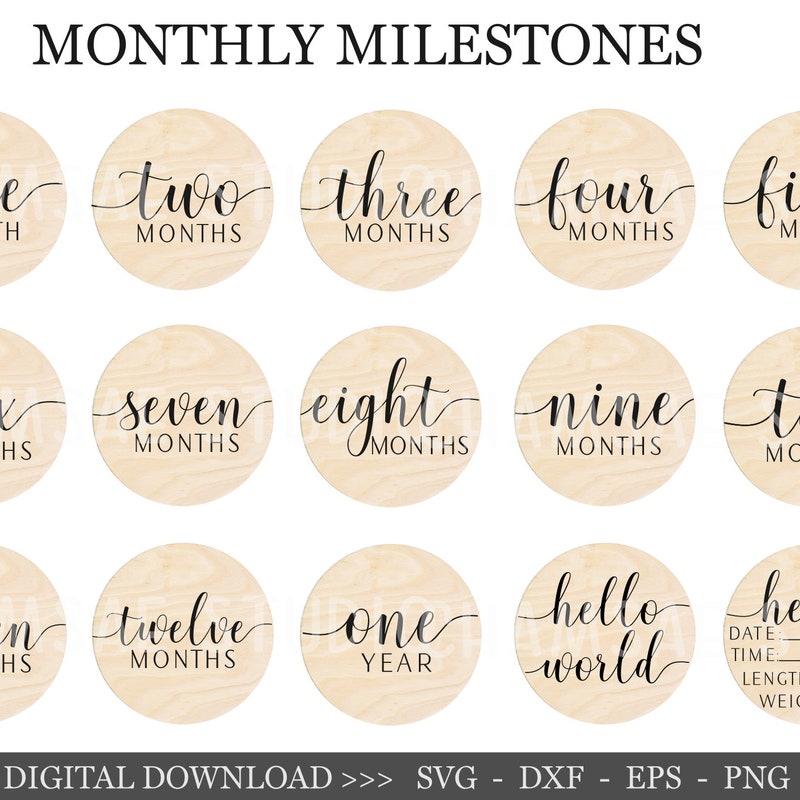 Baby Monthly Milestone Svg - Etsy