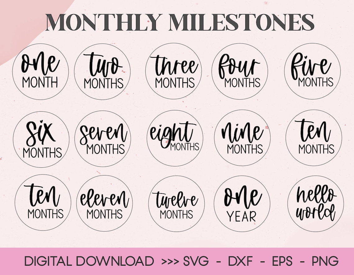 Baby Monthly Milestone Svg Baby Monthly Milestone Rounds SVG - Etsy