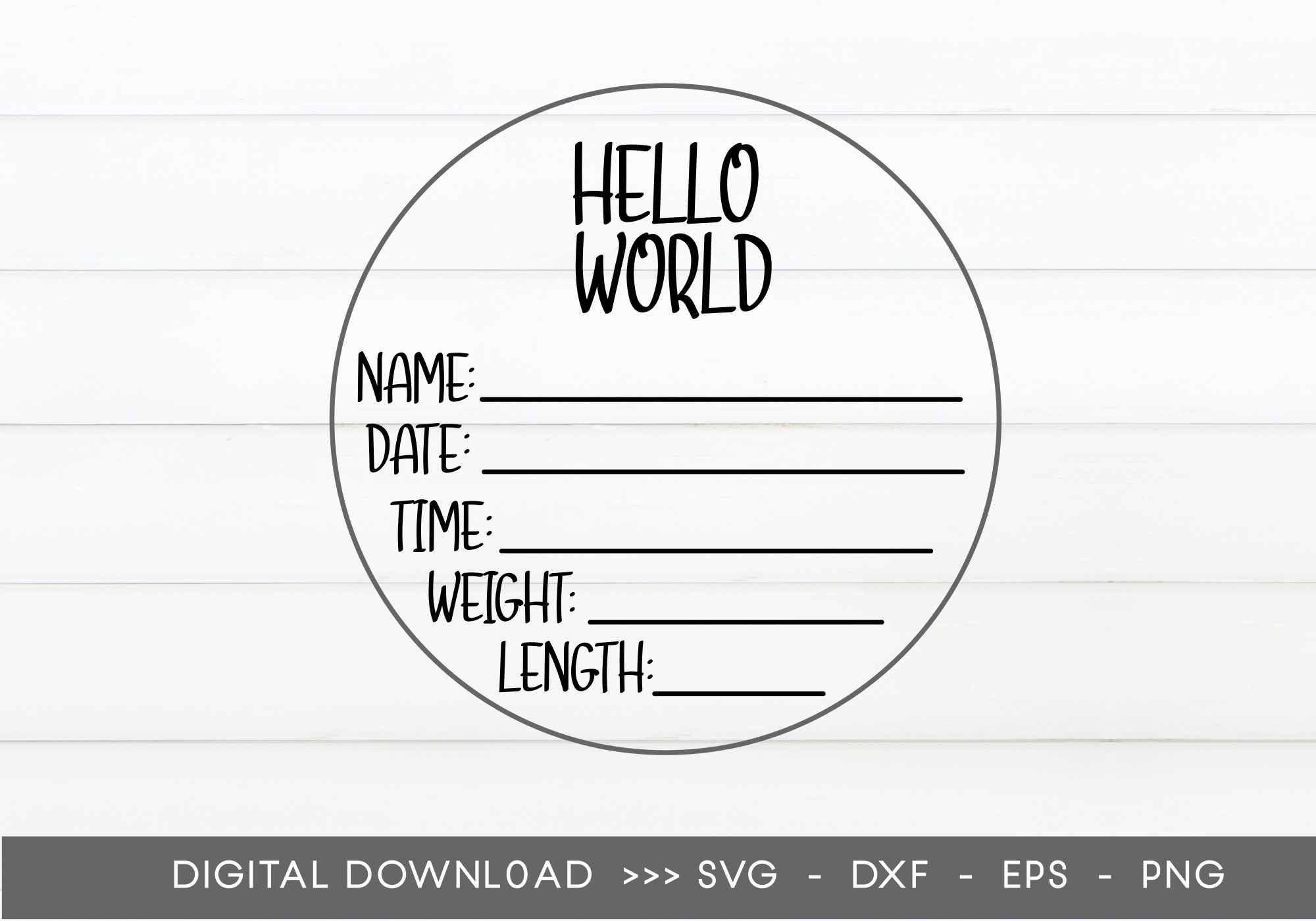 Hello World Rounds SVG, Birth Stats Rounds SVG, Glowforge Baby Svg, New ...