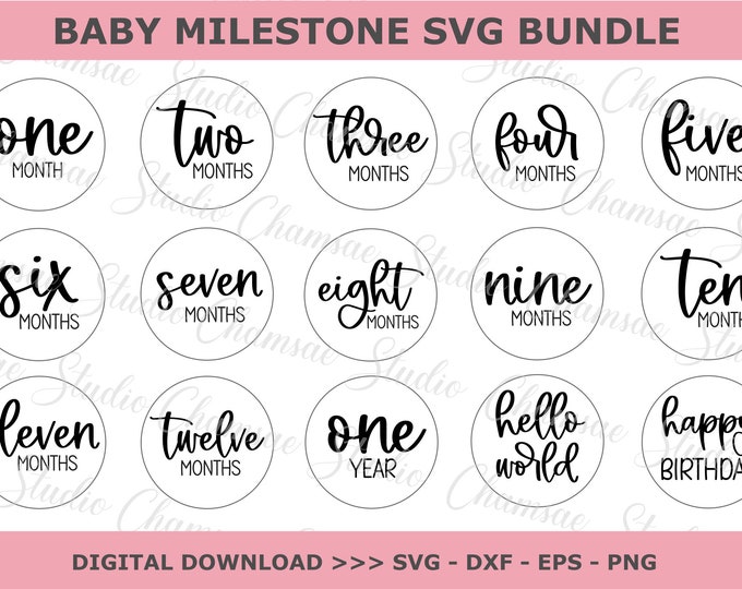 Baby Milestones SVG - Monthly Milestone Svg - Newborn Photo Prop ...