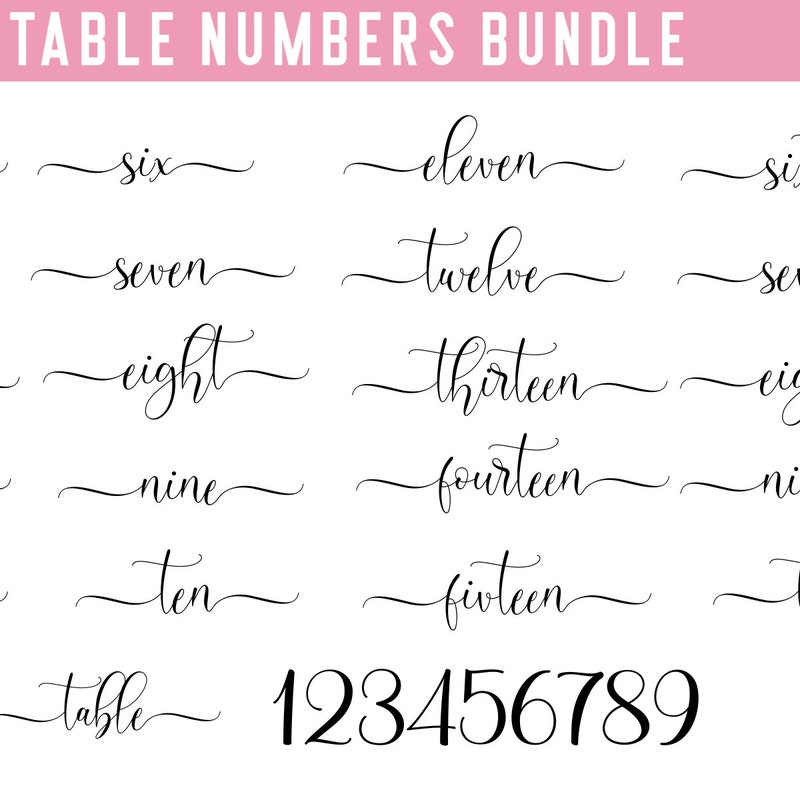 Calligraphy Numbers - Etsy