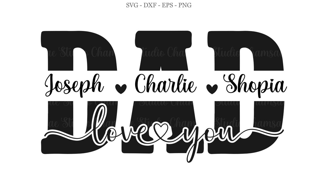 Dad SVG, Dad Split Monogram Svg ,father's Day SVG, Dad Split Name Frame ...