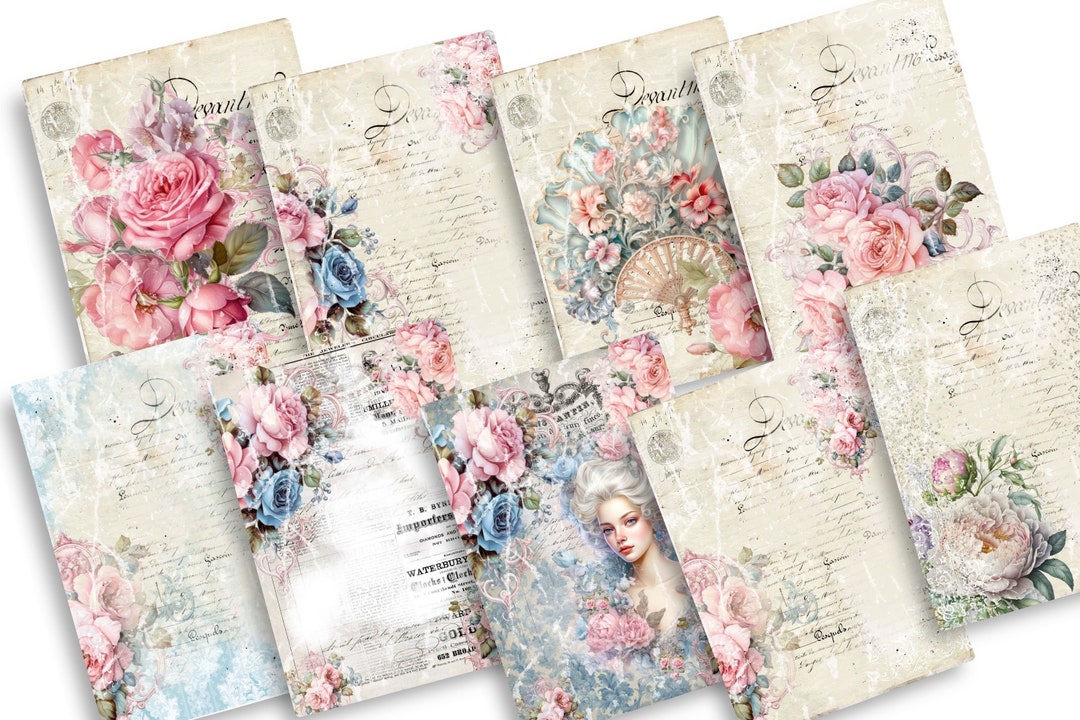 LA BELLE ROSE Collection - Junk Journal Papers for Scrapbooking ...