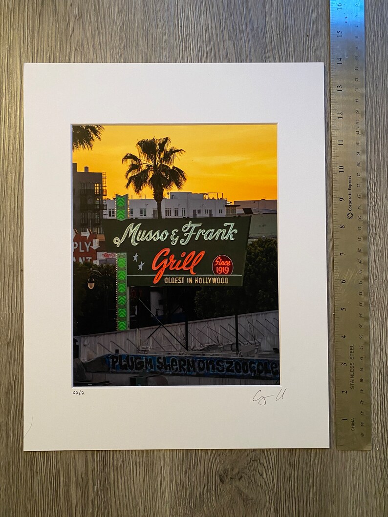 Musso & Frank Neon Sign Photo Print - 8x10 (matted to 11x14) - Vintage ...