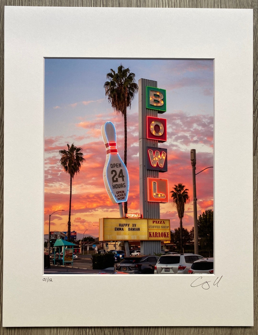 Linbrook Bowl Neon Sign Photo Print Googie Bowling Anaheim California ...