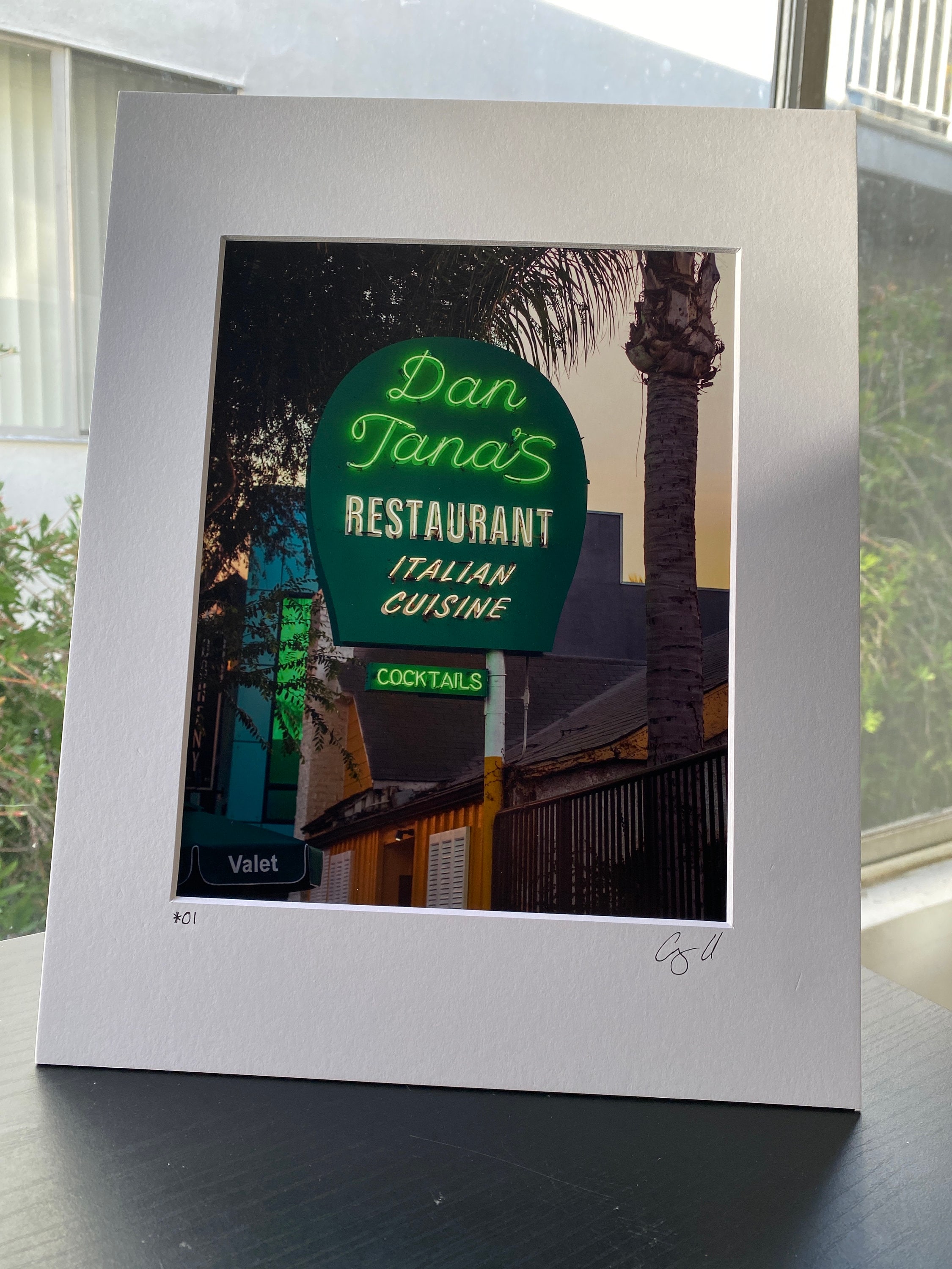 Dan Tanas Restaurant Neon Sign Photo Print II 8x10 Matted to 11x14 West ...