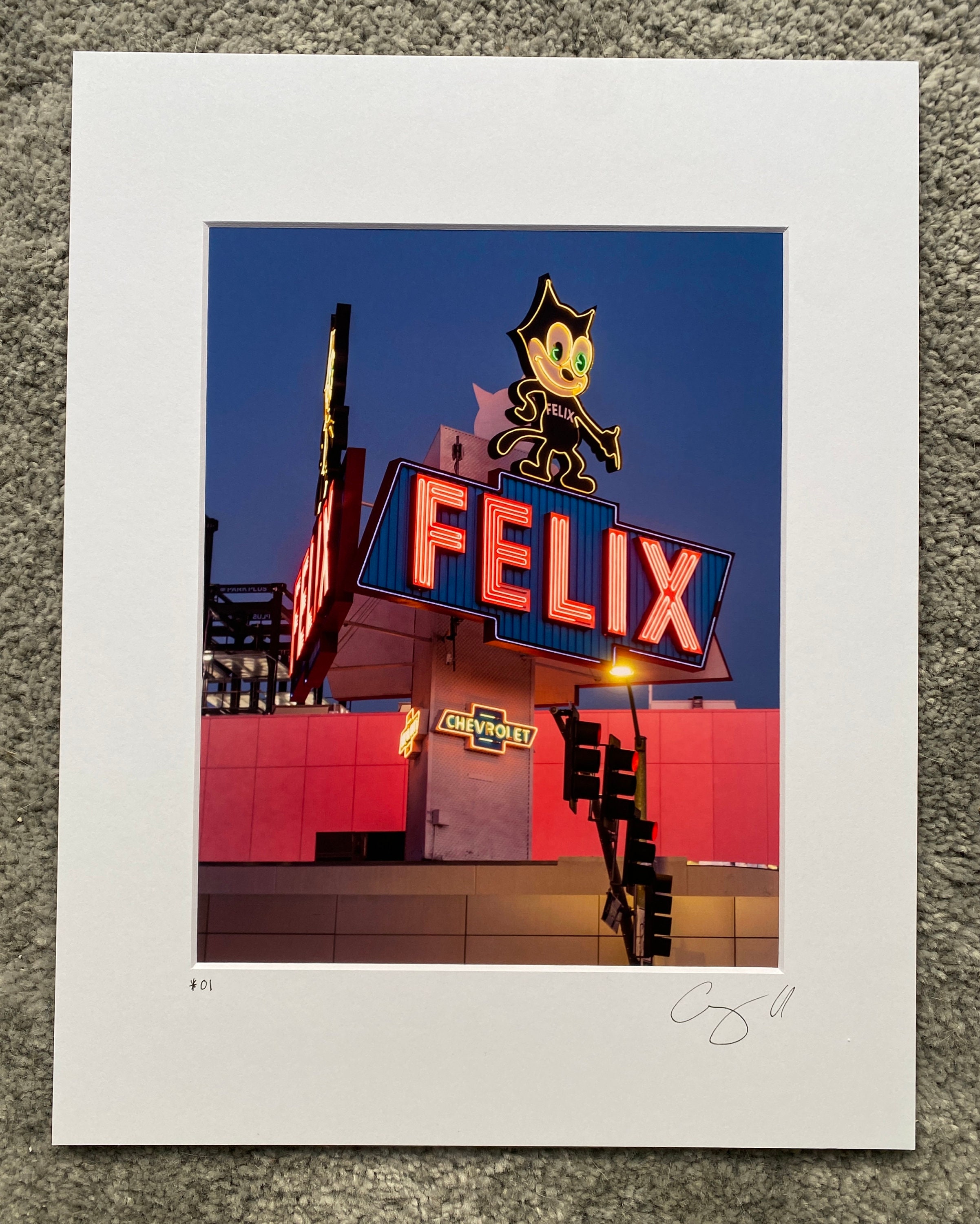 Felix Chevrolet Neon Sign Photo Print Los Angeles California Vintage ...