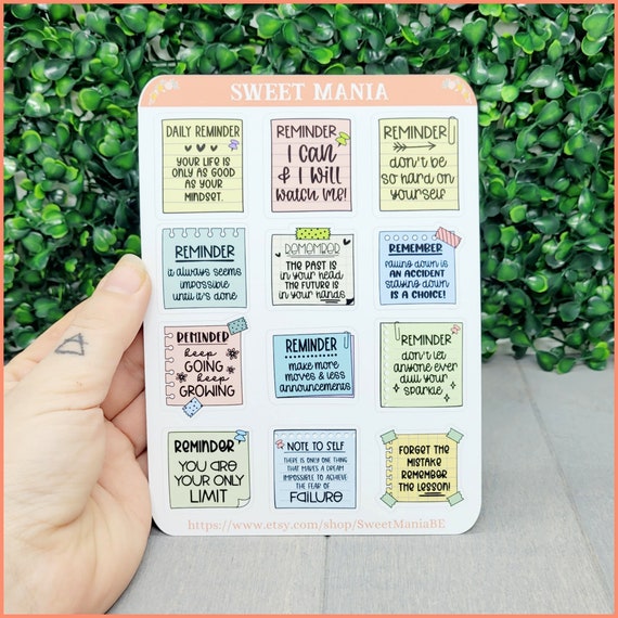 Daily Reminder Notes Sticker Sheet Paper & Party Supplies Stickers ...