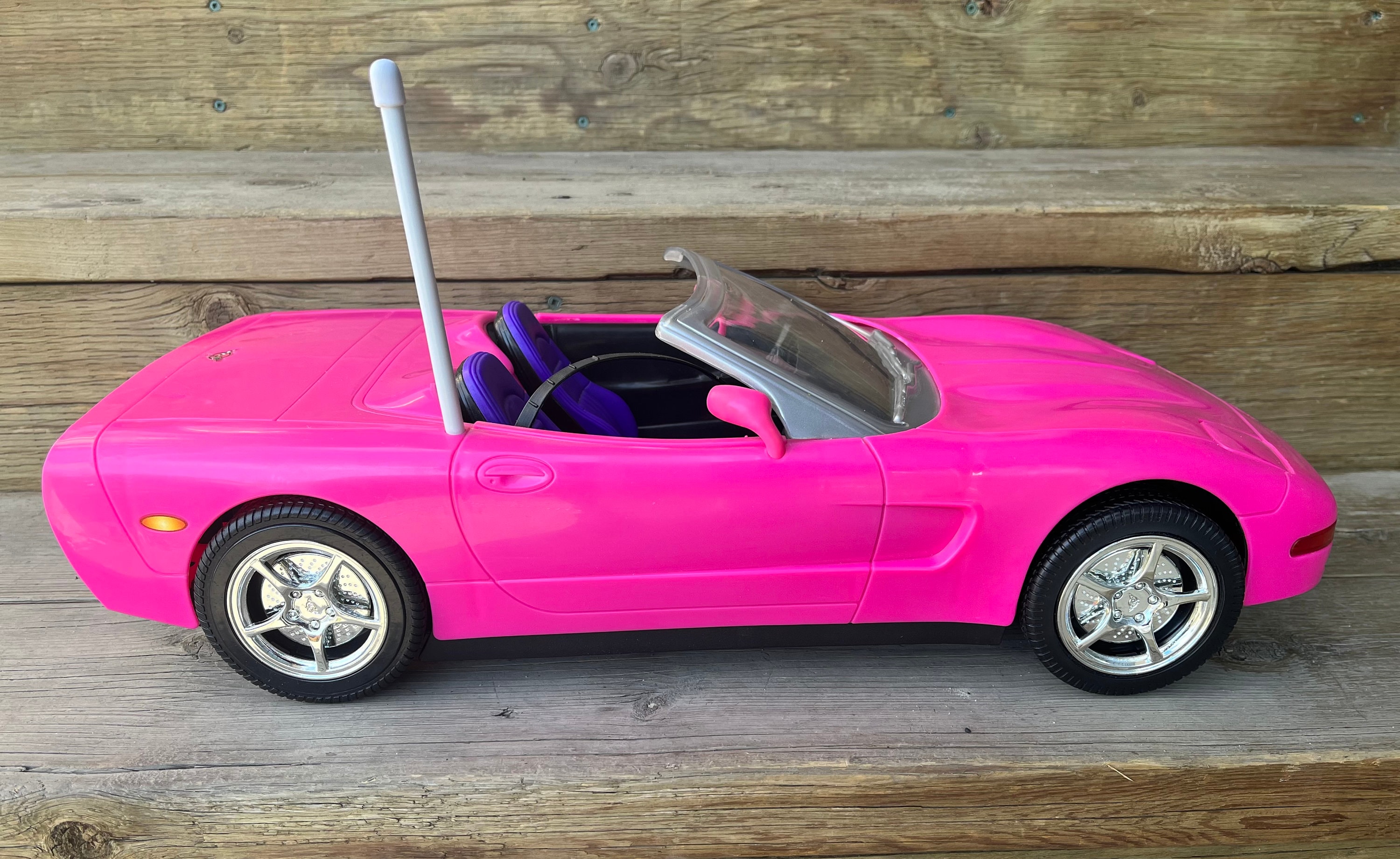 Vintage 2001 Mattel Hot Pink Barbie Doll Car Remote Control Battery Toy ...
