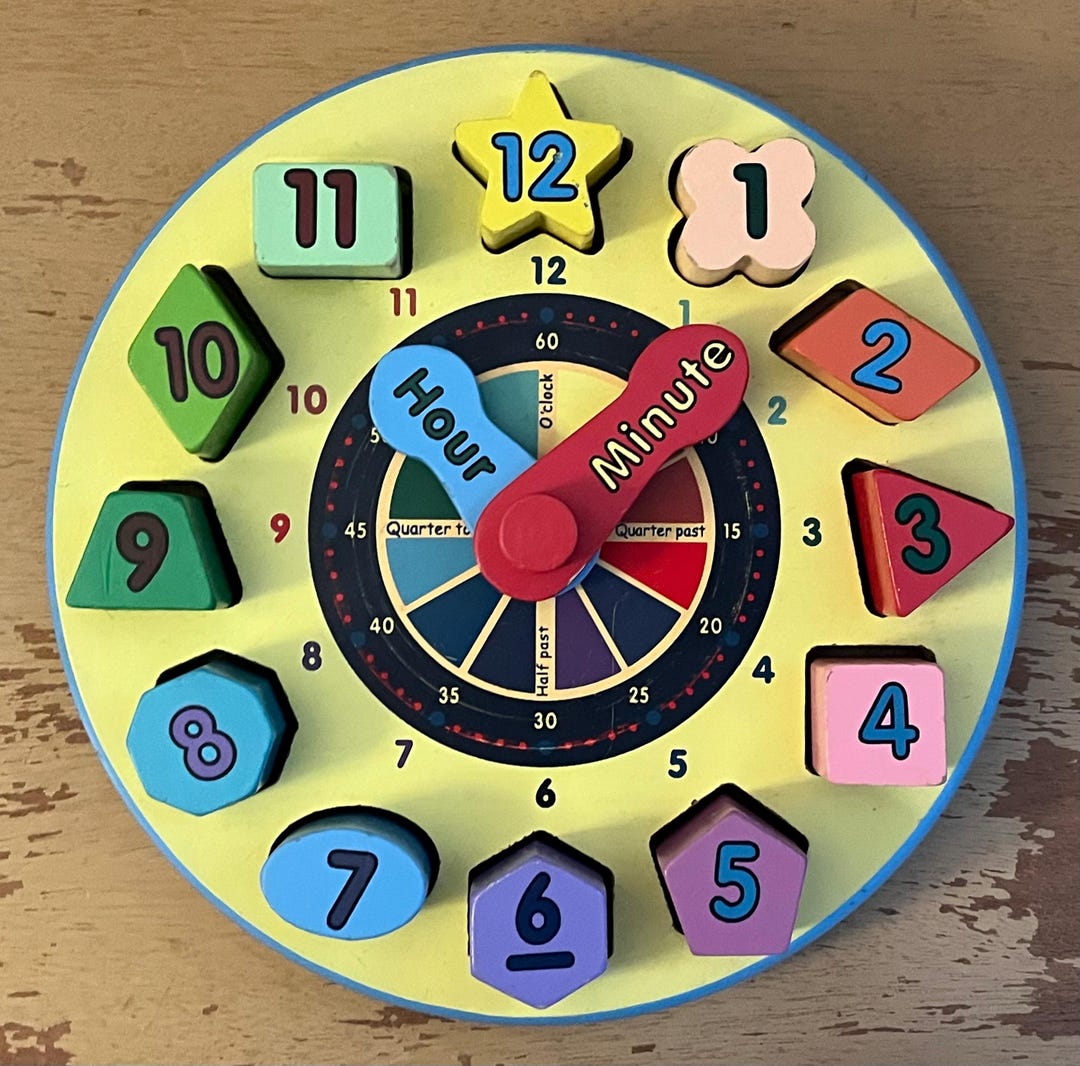 Melissa & Doug Wood Shape Sorting Clock Kids Puzzle Educational Toy ...