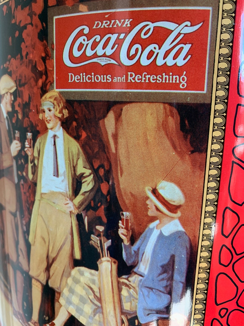 Vintage Large Round Coca-cola Tin Party PAC Gourmet Popcorn Advertising ...