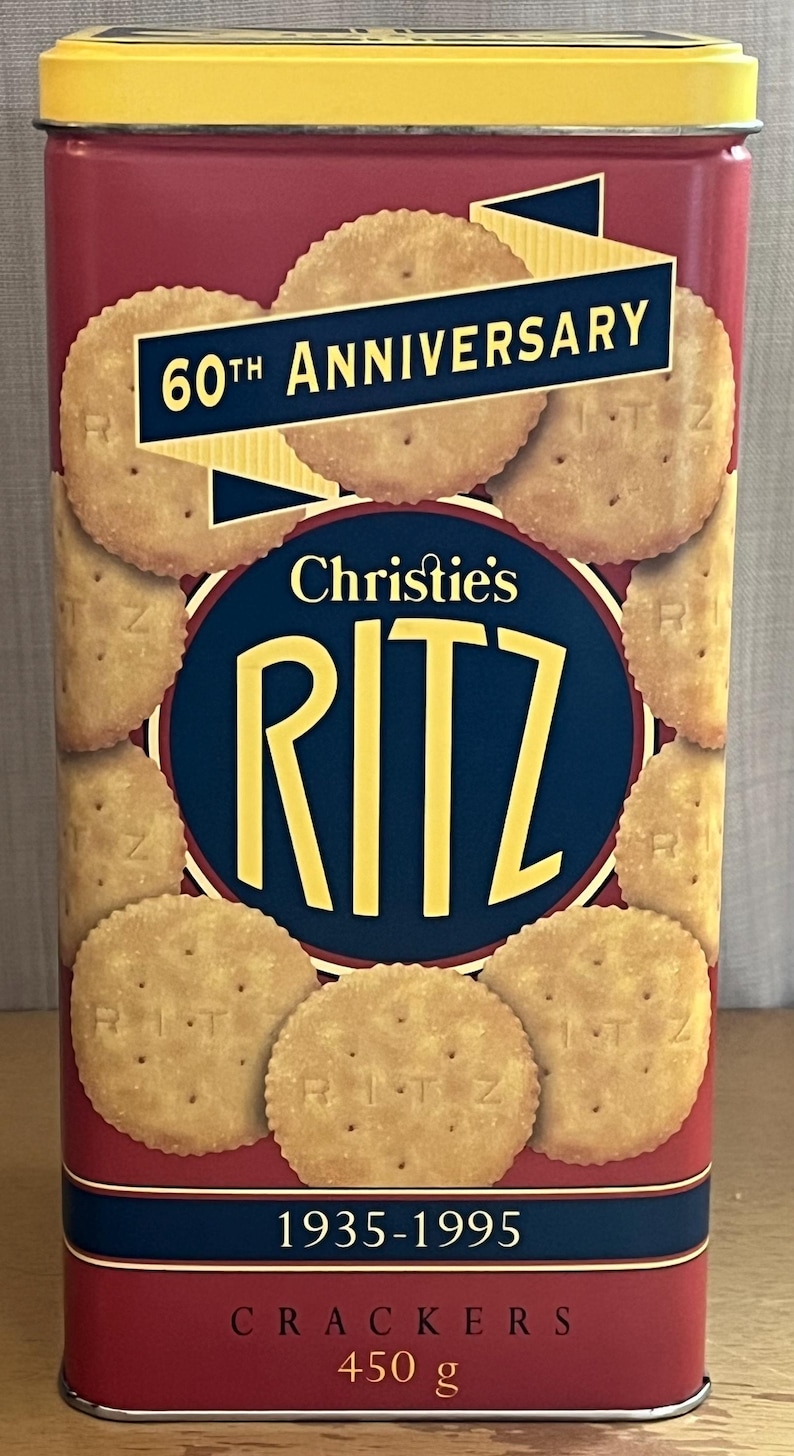 Vintage Christie’s Ritz Cracker Tin Biscuits 60th Anniversary 1935 ...