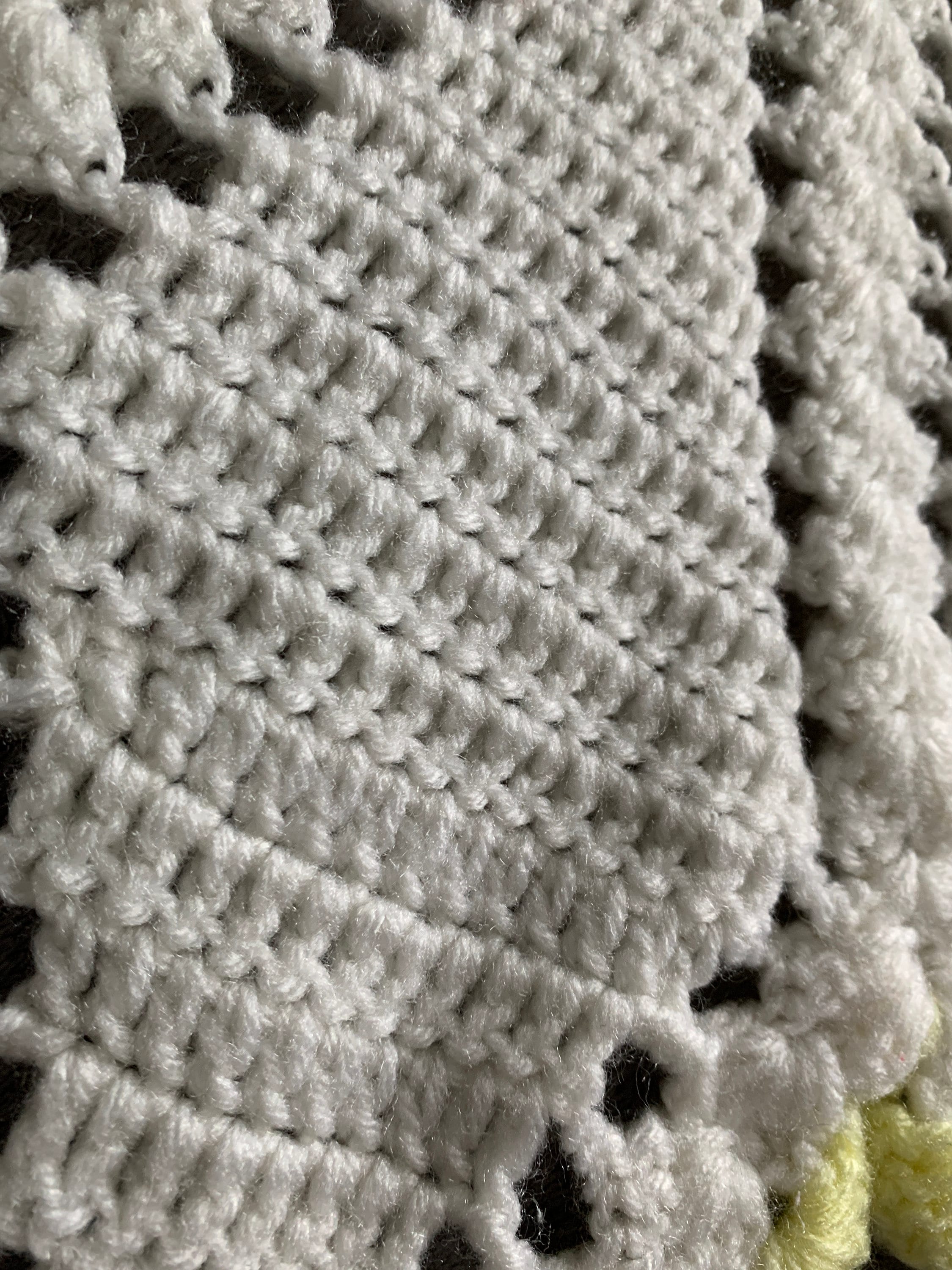 Vintage Yellow and White 8 Point Star Knit Doily With Rose Center 36 ...