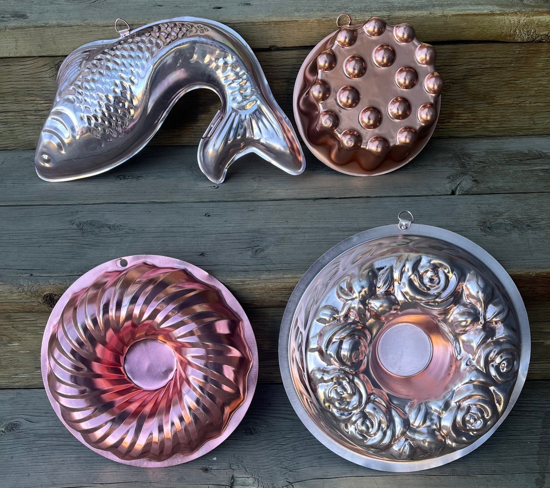 Vintage Copper Molds, Farmhouse Kitchen Decor - Etsy