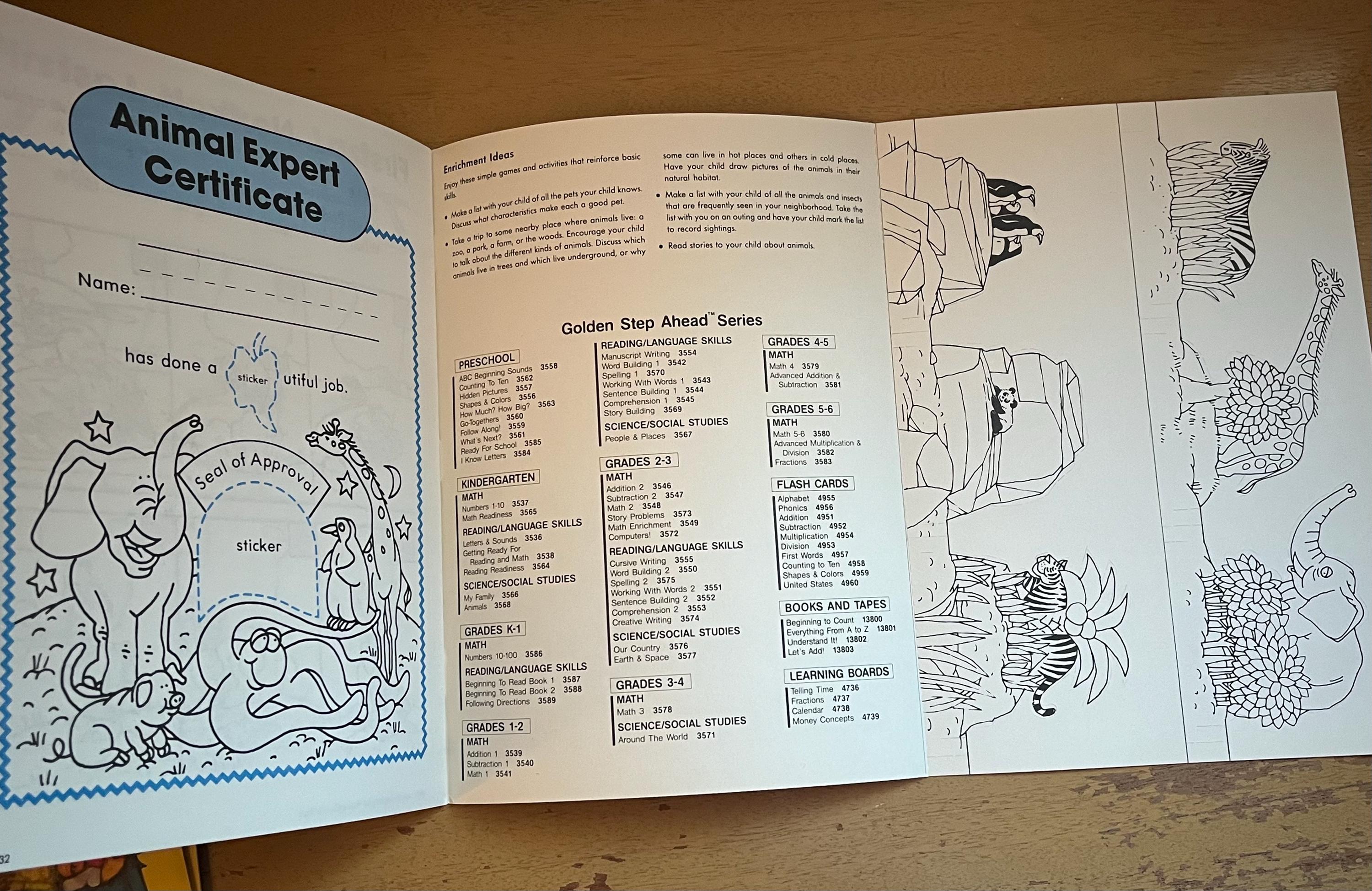 Vintage 1984 Golden Step Ahead Kindergarten School Books. Homeschool ...