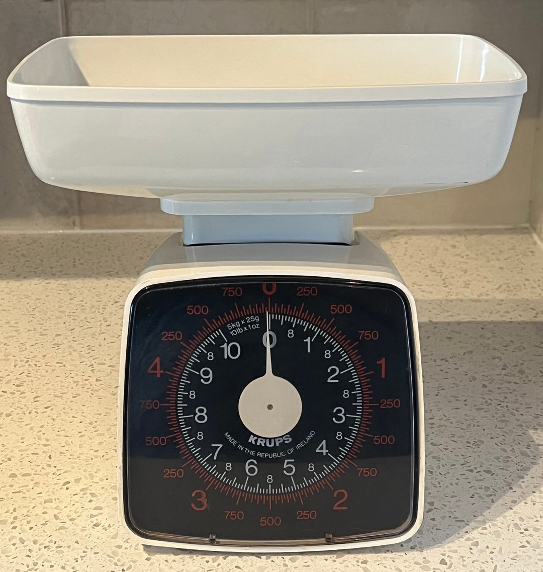Vintage White Krups Kitchen Scale With Removable Dish 10 Lbs / 5 Kg ...