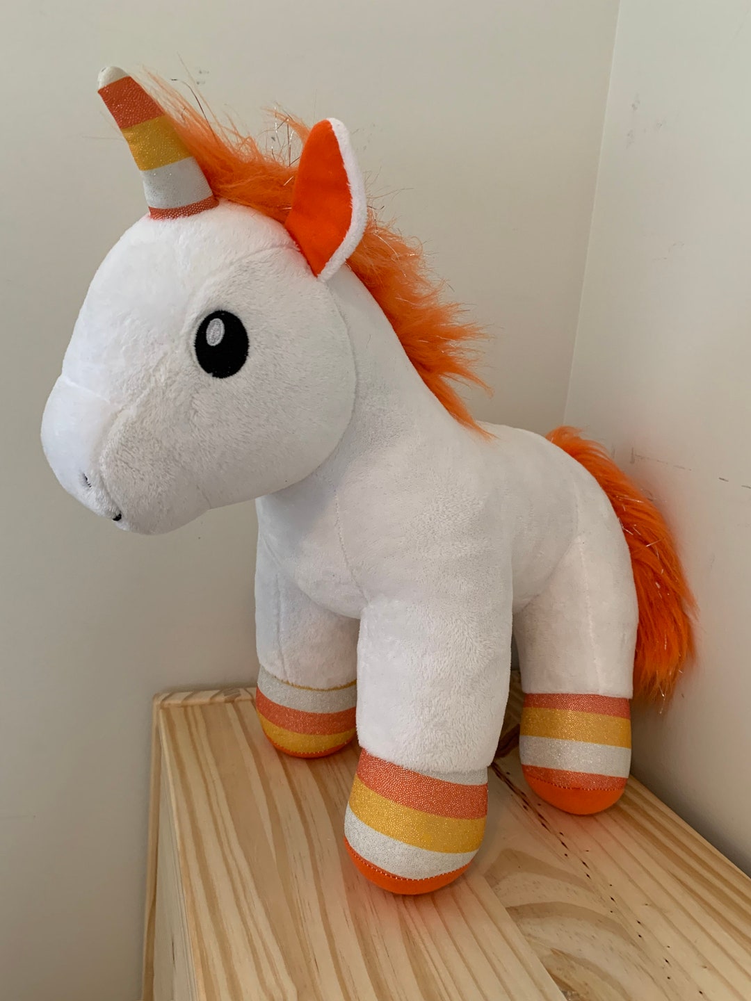 Build-a-bear “candy Corn” Unicorn Plushie Horse Fall Theme Stuffie - Etsy