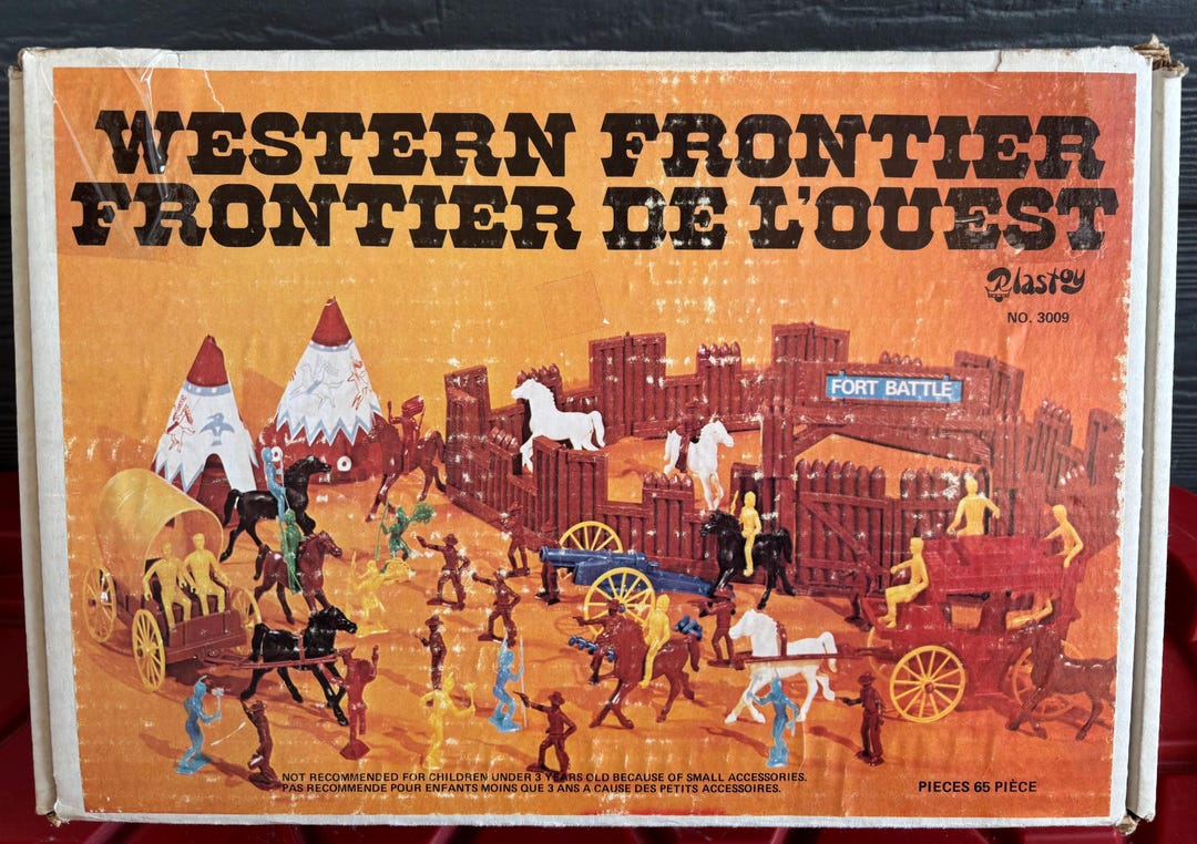 Vintage 70’s Western Frontier Fort Battle Playset Made by Plastoy - Etsy