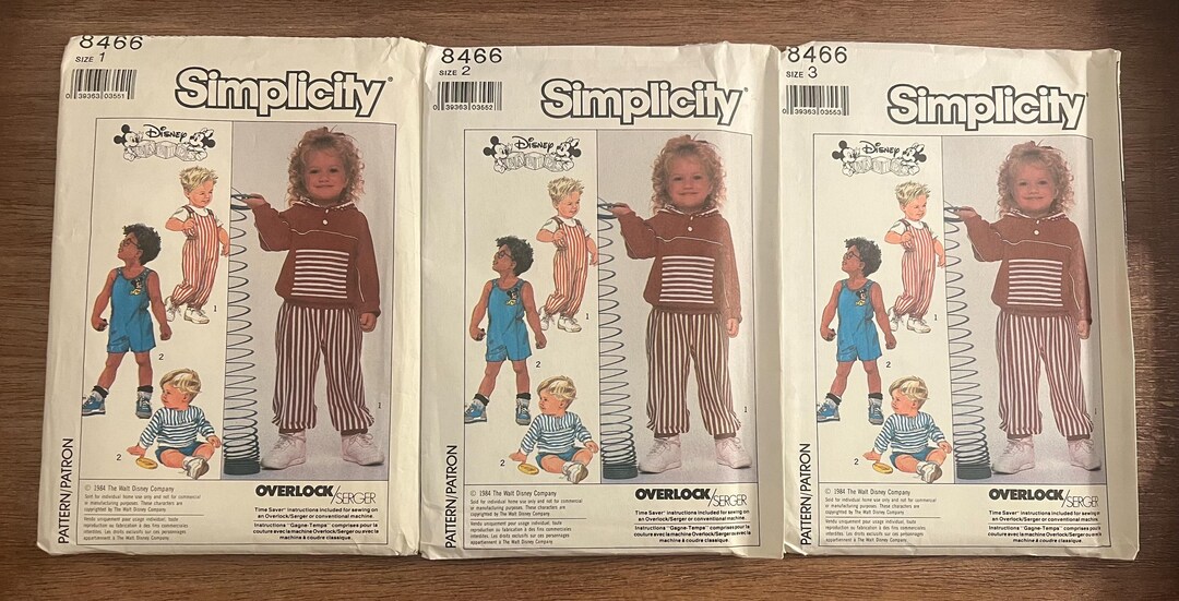 Vintage 1980s Simplicity Sewing Patterns 8466 With Mouse Appliqué for Childrens Clothes. Toddler ...