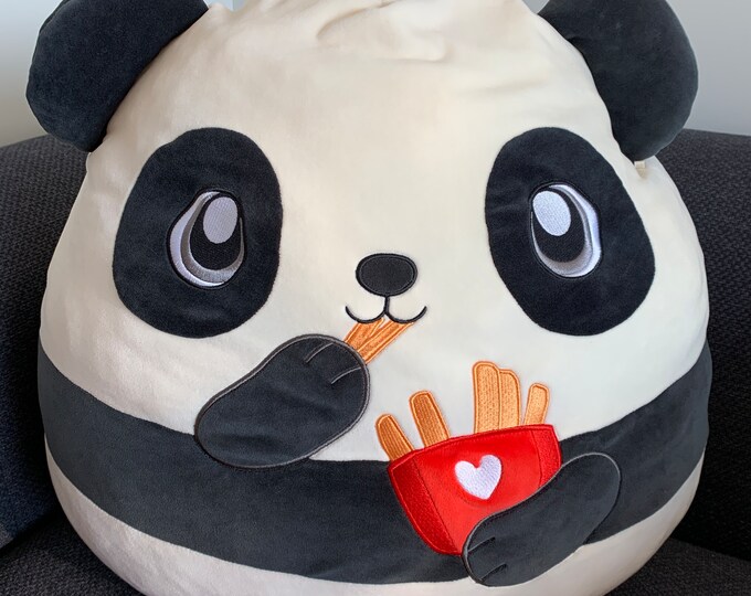 Giant 18” Squishmallows Stanley Panda Bear Eating French Fries Plush ...