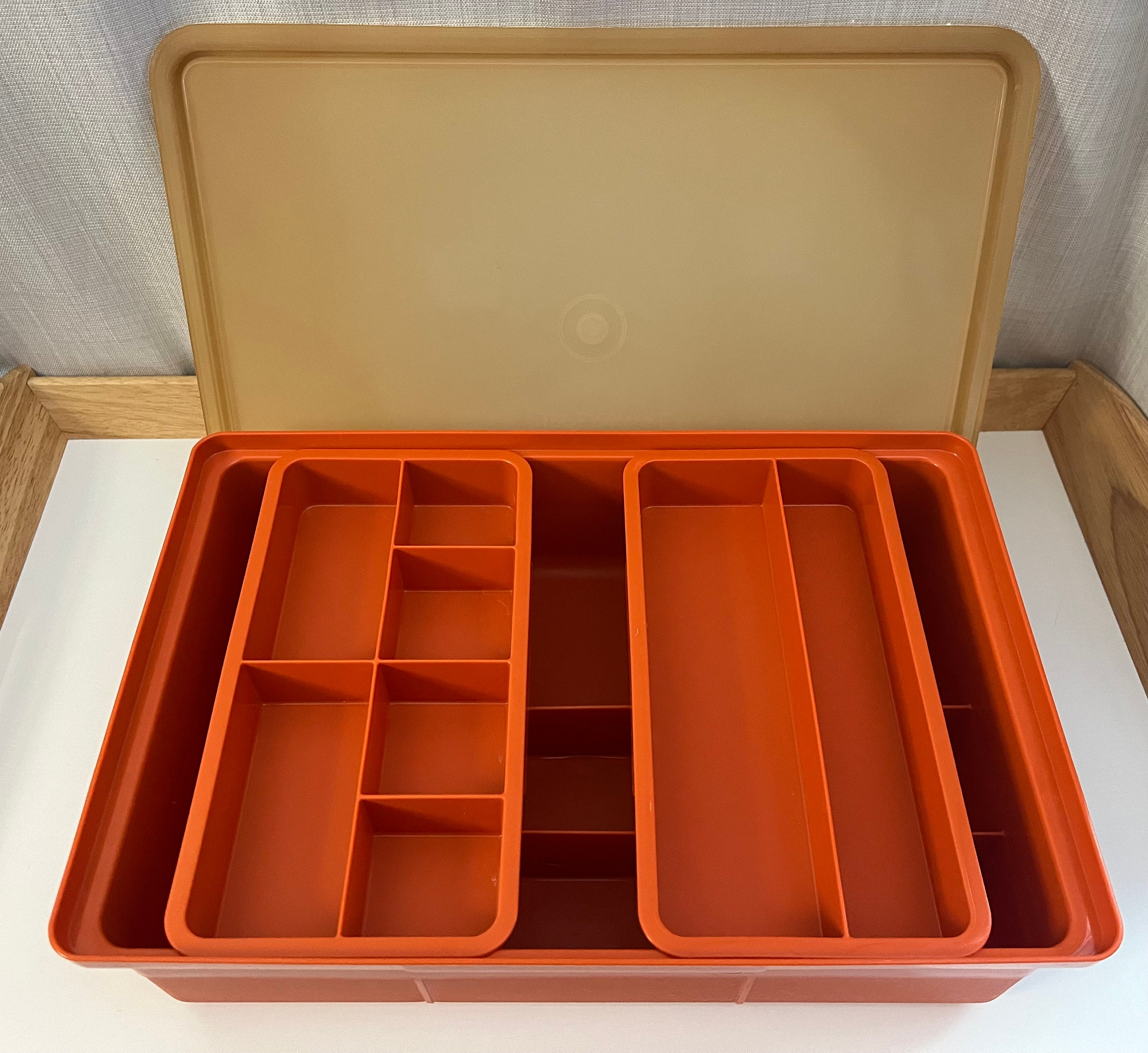 Vintage Tupperware Tuppercraft Organizer With Aged Lid Burnt Orange ...