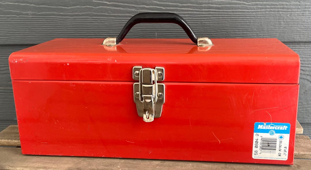Vintage Mastercraft Red Toolbox With Removable Tray Metal Tool Box Made ...
