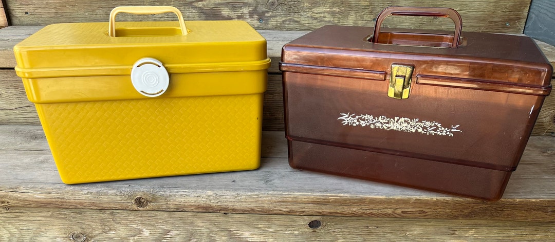 Vintage Plastic Sewing Boxes Hard Sided Cases With Trays Choose Between ...