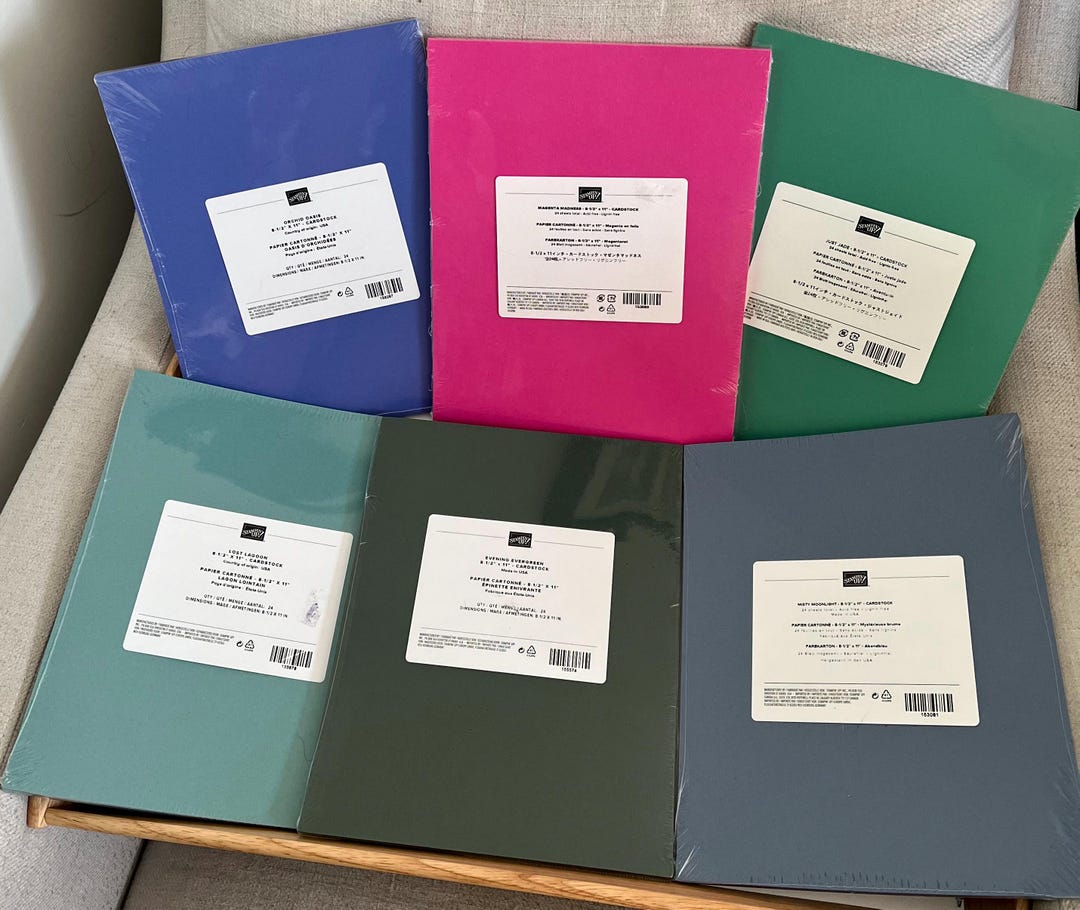 Stampin’ Up! 8-1/2” X 11” Colored Cardstock Paper Packs Made in USA 24 ...