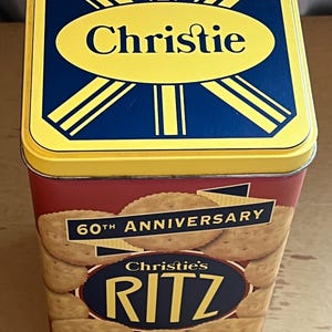 Vintage Christies Ritz Cracker Tin Biscuits 60th Anniversary 1935 1995 ...