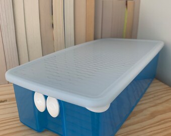 Vintage Blue Tupperware Impressions Series Storage Bowl 3091B - Etsy