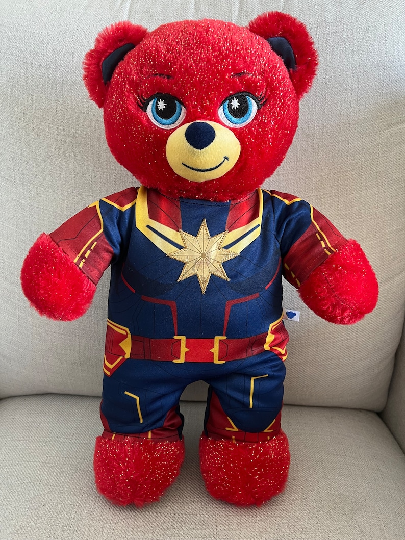 Build a Bear Captain Red Sparkly Bear With Outfit 16 Inch Teddy Bear ...
