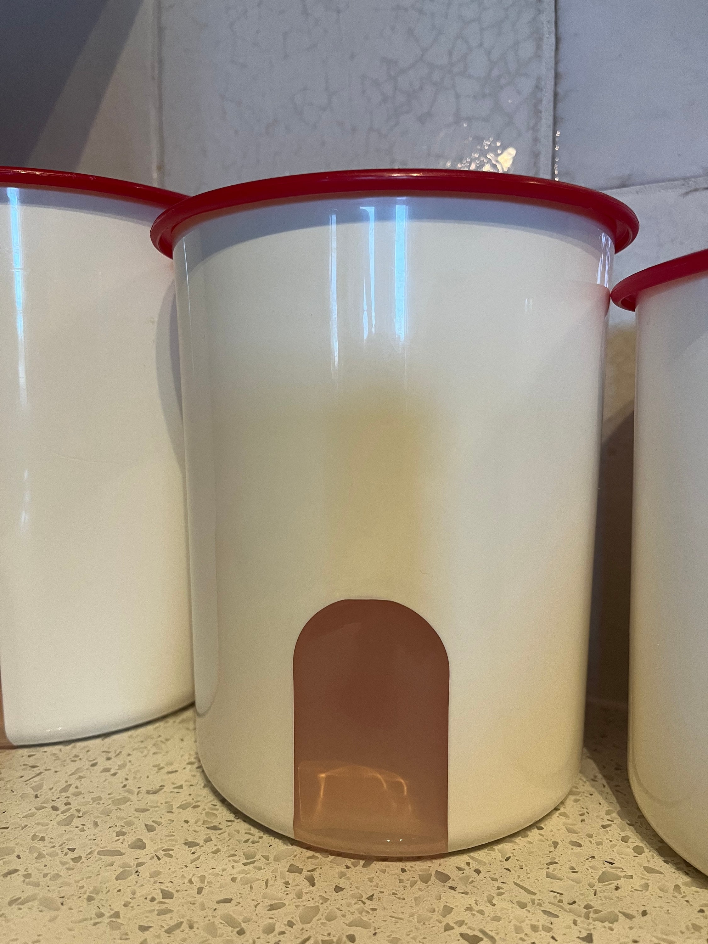 Tupperware One Touch Canister Set of 4 White With Viewing Panels and ...