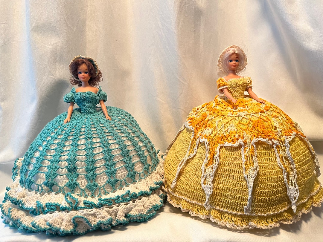 Vintage Southern Belle Antebellum Barbie Dolls With Crocheted Ball ...