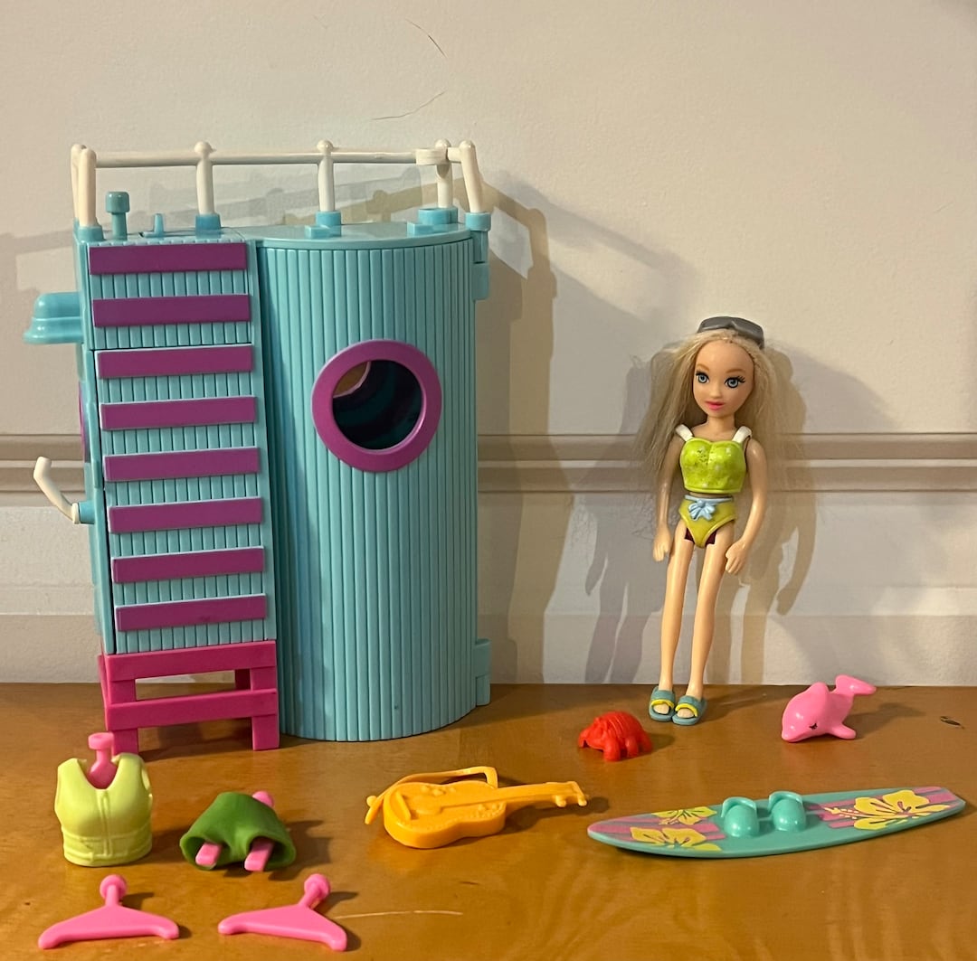 Vintage 2002 Polly Pocket Fashion Lifeguard Tower With 1 Polly Doll ...