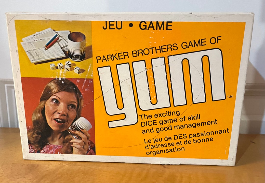 Vintage Parker Brothers Game of Yum Made in Canada. Ages 7 and up Dice ...